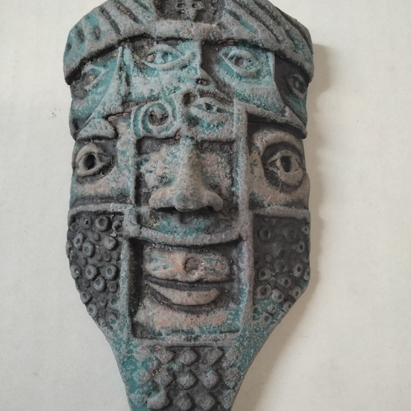 art pottery | Art | Vintage Mask With Multiple Eyes Signed Back | Poshmark